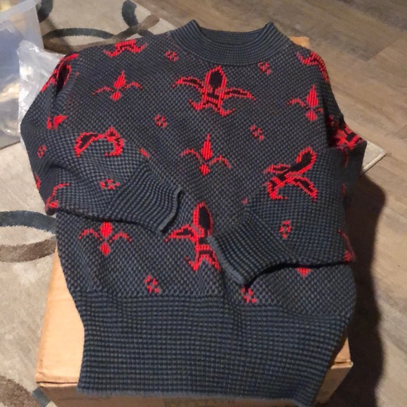 jason maxwell | Sweaters | Super Adorable Red And Gray Mock Neck ...